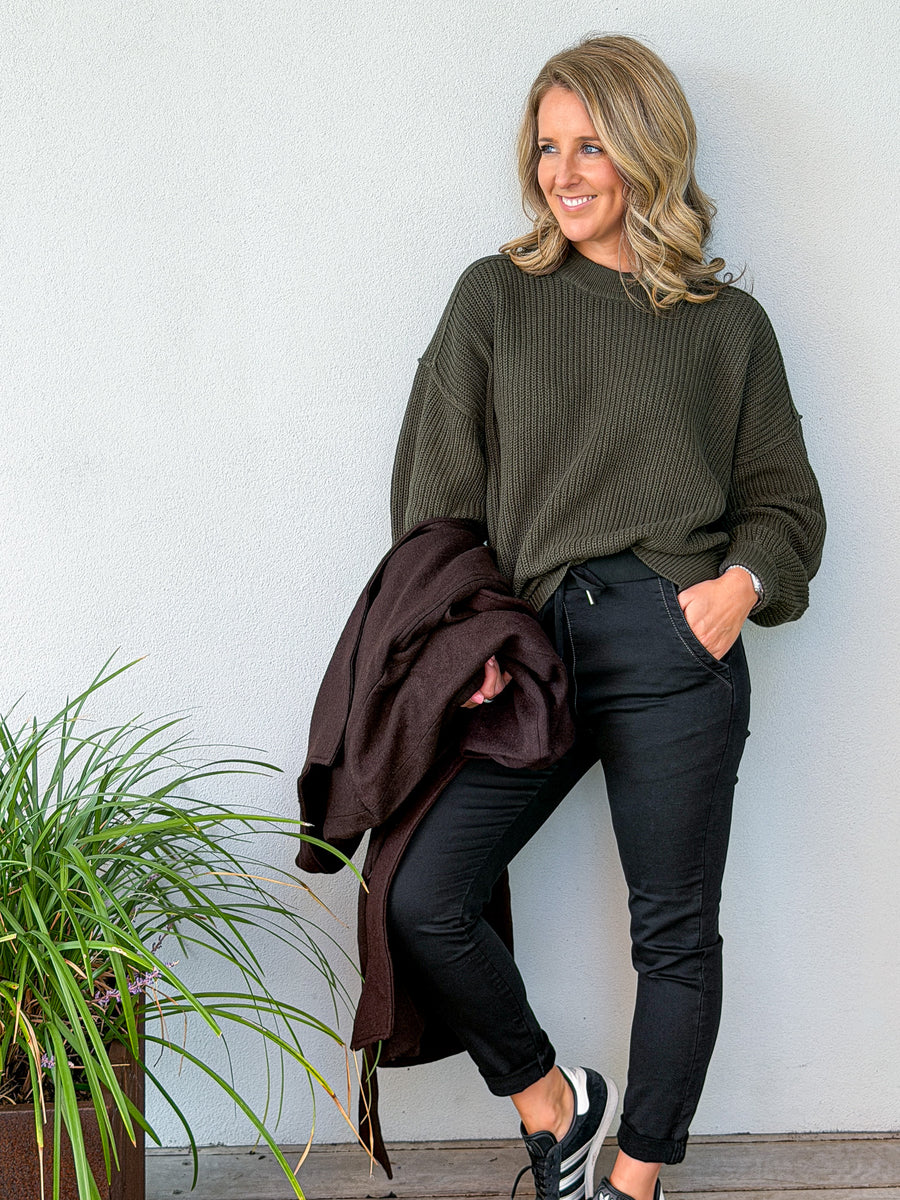 Aidie Knit - Khaki – Evergreen Clothing
