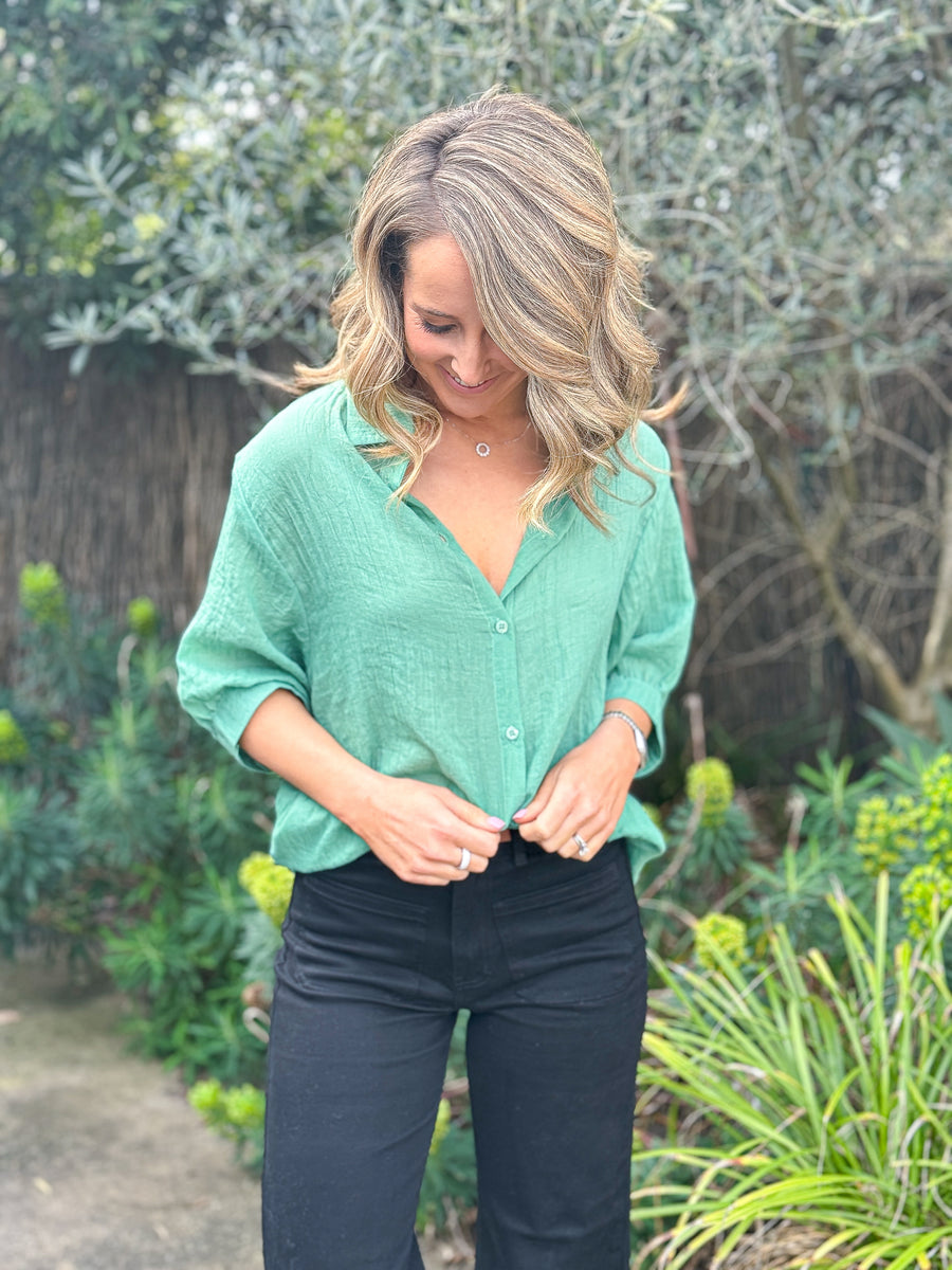 Ella Shirt - Green – Evergreen Clothing