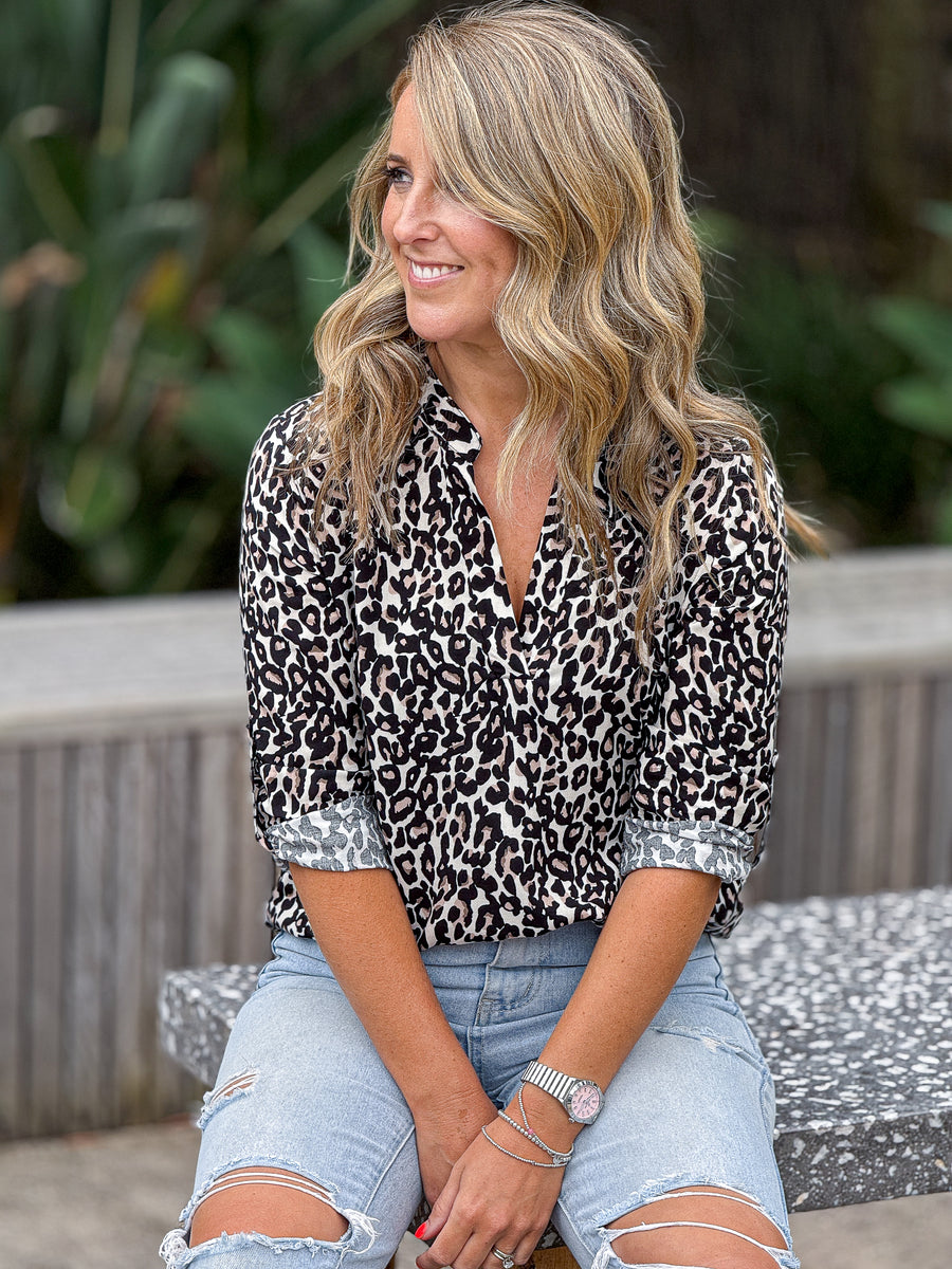 Tilly Shirt - Leopard – Evergreen Clothing
